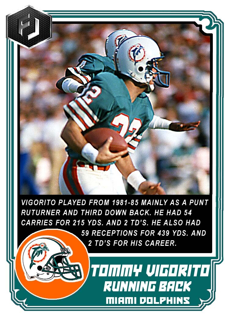 ACEO TOMMY VIGORITO MIAMI DOLPHINS CUSTOM HAND MADE ART CARD | eBay