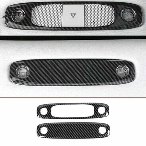Carbon Style 2X Reading Lamp Light Frame Cover Trim For Tesla Model Y ...