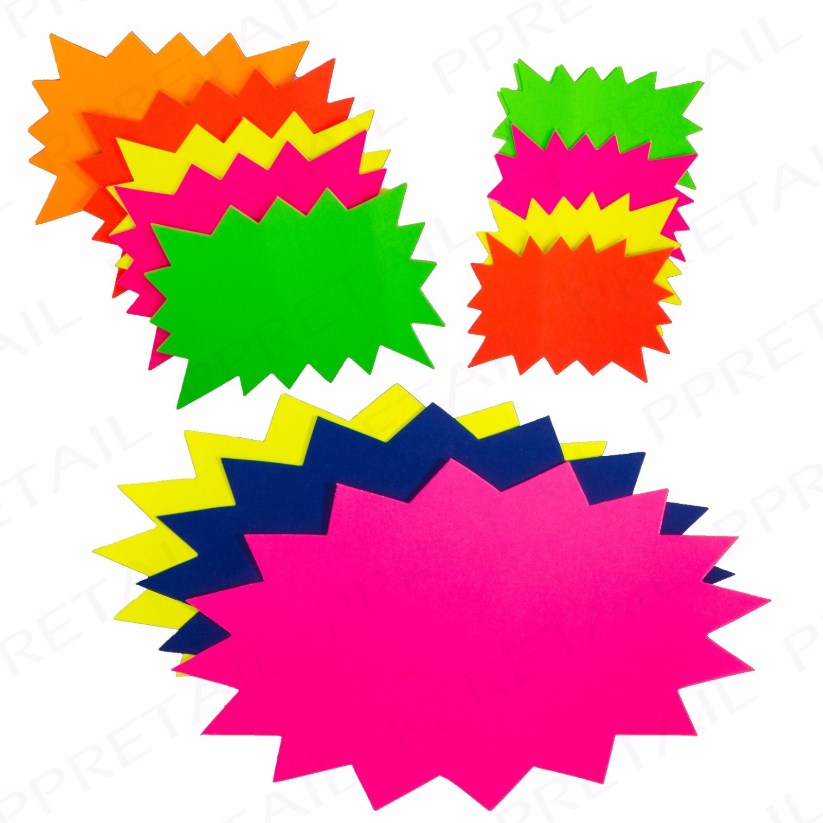 21Pc BRIGHT NEON FLASH CARDS Luminous Label Bright Fluorescent Price ...