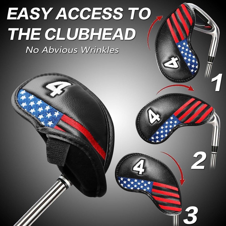 Golf Iron Covers Iron Head Covers Set 11pcs/Set Universal Fit Main Iron ...