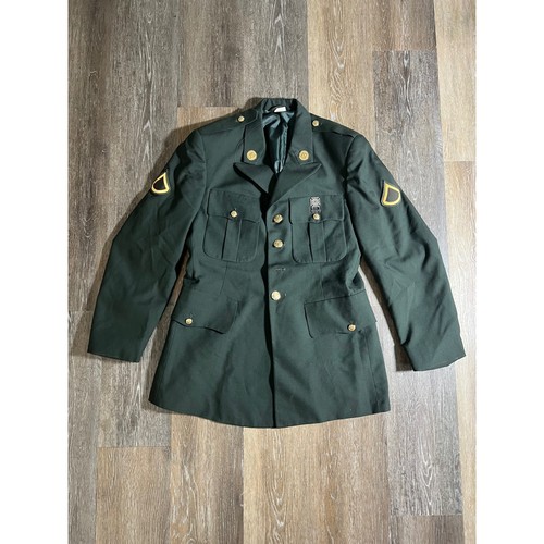 US Army Class A Dress Green Uniform Jacket PFC Insignia 40R 8405-01-503 ...