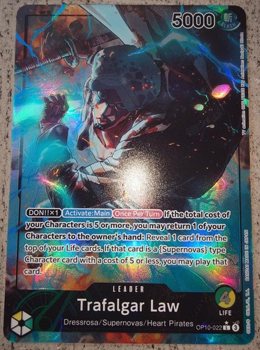 One Piece TCG Trafalgar Law Alt Art Leader OP-010 Royal Blood English ...