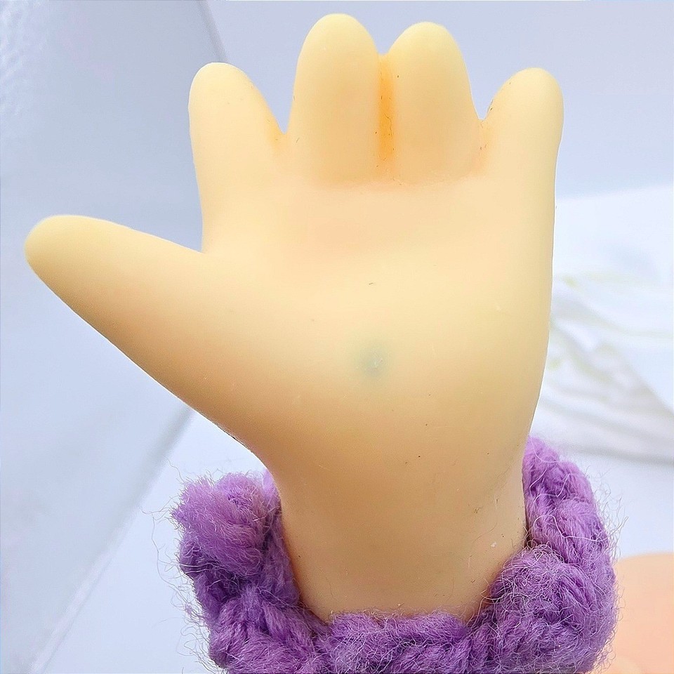 Vintage 80s Handmade Crochet 12" Fibre Craft "Ice Cream Face" Doll ...