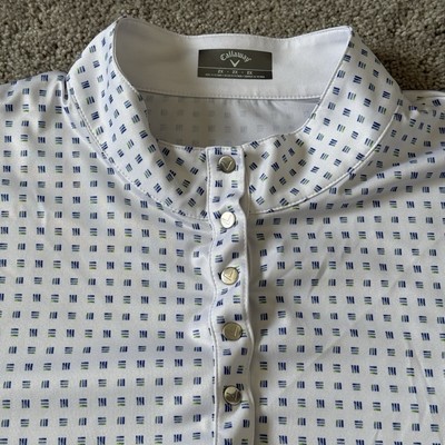 Callaway Golf Polo Mens XXL / 2XL White Microprint Pattern Shirt | eBay