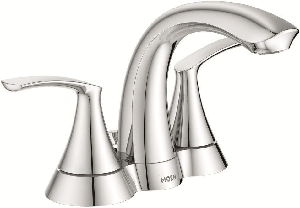 Moen 84550 Darcy 1.2GPM Center set Two Handle High Arc Bathroom Faucet ...
