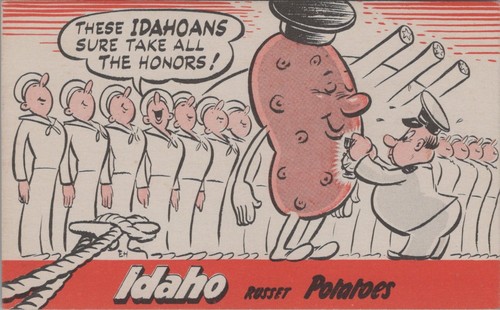 US Naval Training Station Farragut Exaggerated Potato Getting Medal ...