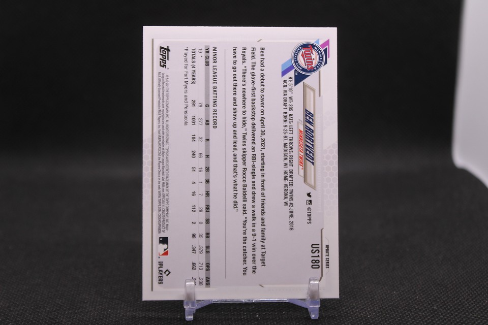 Ben Rortvedt #US180 2021 Topps Update Minnesota Twins RC Rookie | eBay