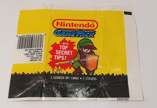 Tops Nintendo Game Pack Trading Card Wax Wrapper 1989 Zelda | eBay ...