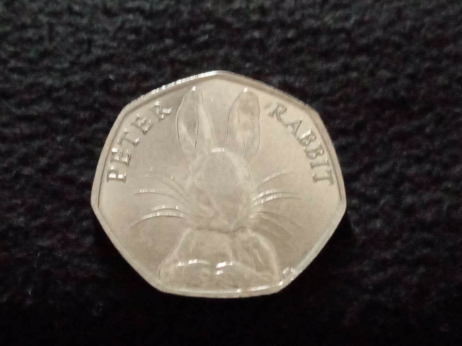 Extremely Rare beatrix potter peter rabbit half whisker 50p coin ...