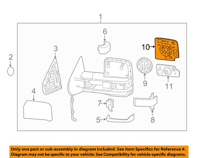 GM OEM 15-19 Sierra 1500 Front Door Outside Mirrors-Mirror Glass ...