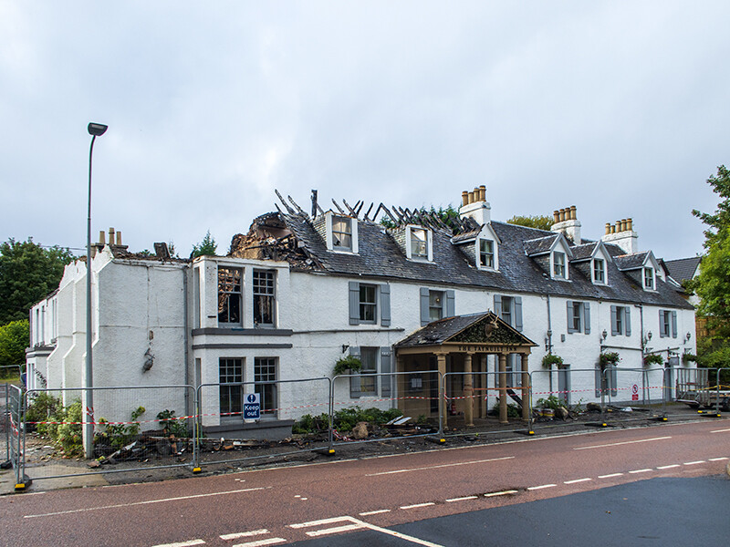 Photo 6x4 The Taynuilt Inn after the fire of 21st September 2021 A ...