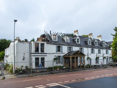 Photo 6x4 The Taynuilt Inn after the fire of 21st September 2021 A ...