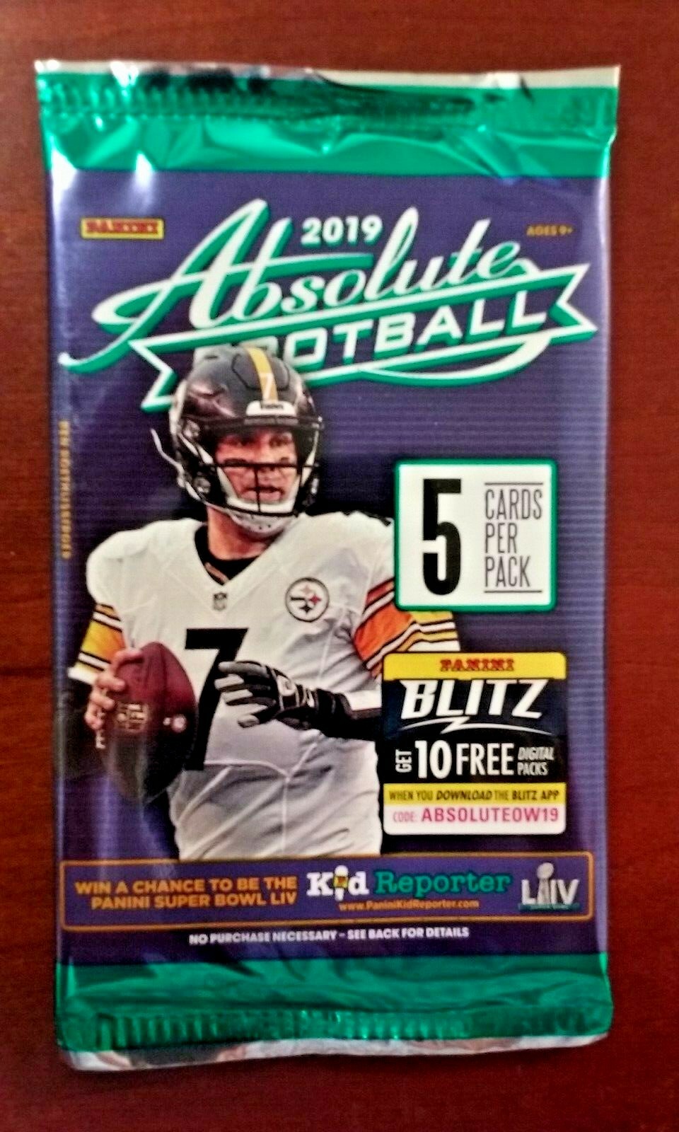 2019 Absolute Football - Dollar Tree YELLOW Pack- 5 Cards per pack with ...