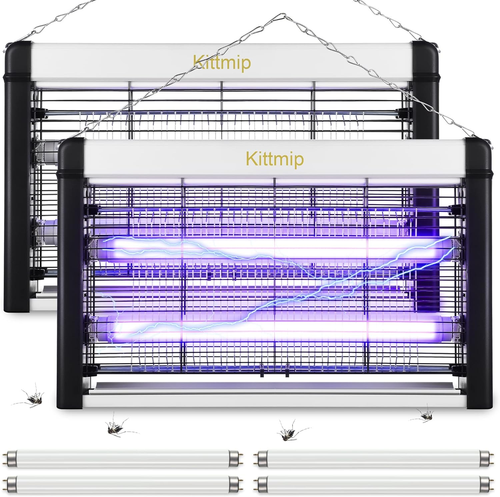 2 Pack Bug Zapper Indoor, 20W Electric Insect Killer with 2800V Grid ...