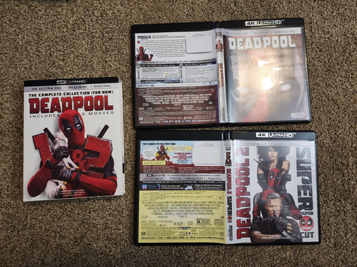 Deadpool 1 & 2 w/ SLIPCOVER 4K Ultra HD + Blu-Ray Complete Collection ...
