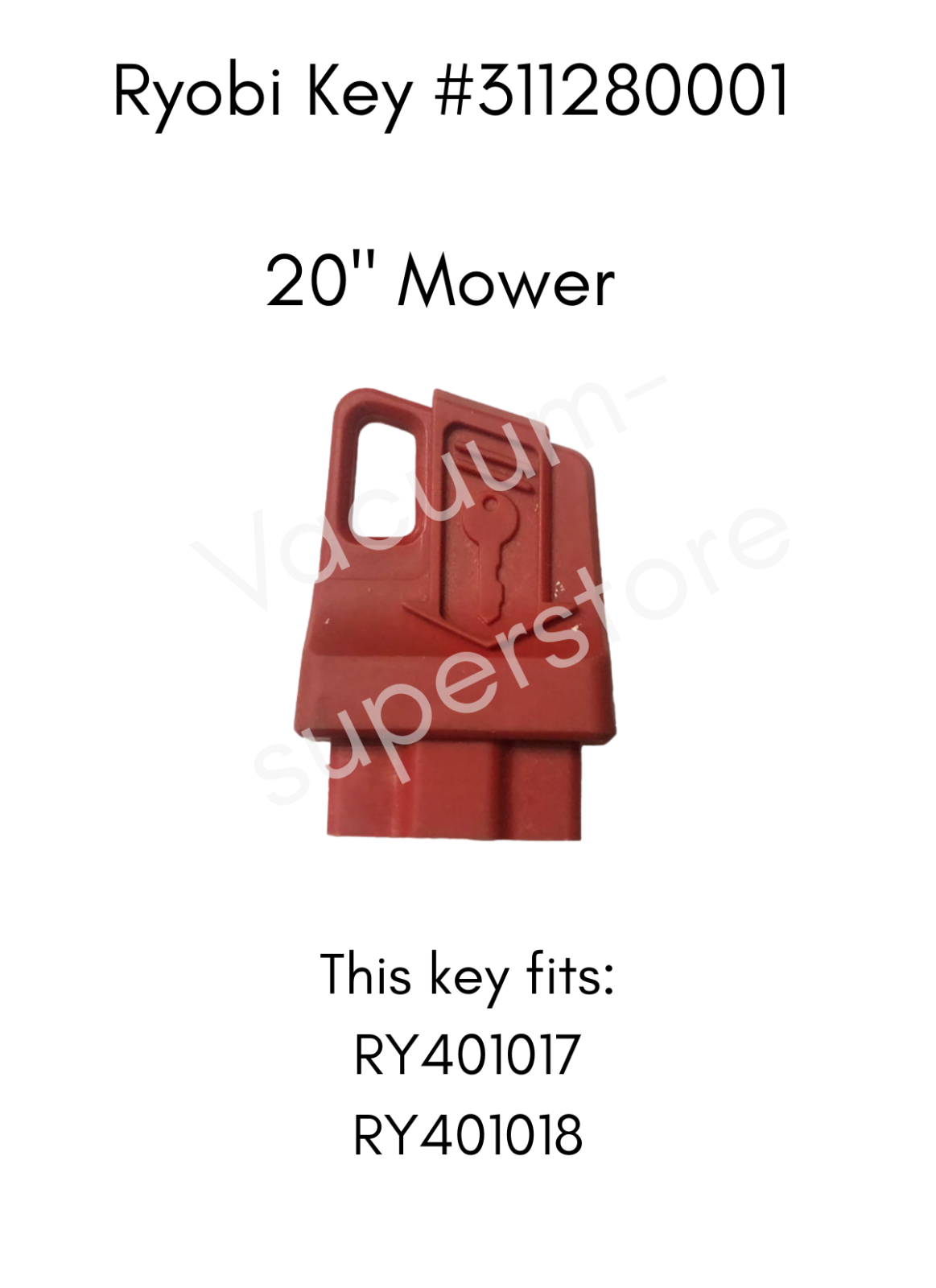 Ryobi RY401018 RY401017 20" mower Start Key #311280001 | eBay