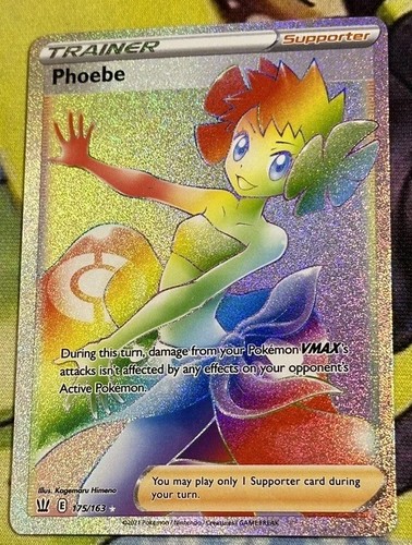 Phoebe 175/163 Full Art Rainbow Secret Rare Card Pokémon Battle Styles ...
