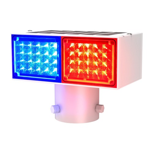 Solar Strobe Light, Bright Red & Blue Light Flashing IP65 Waterproof ...