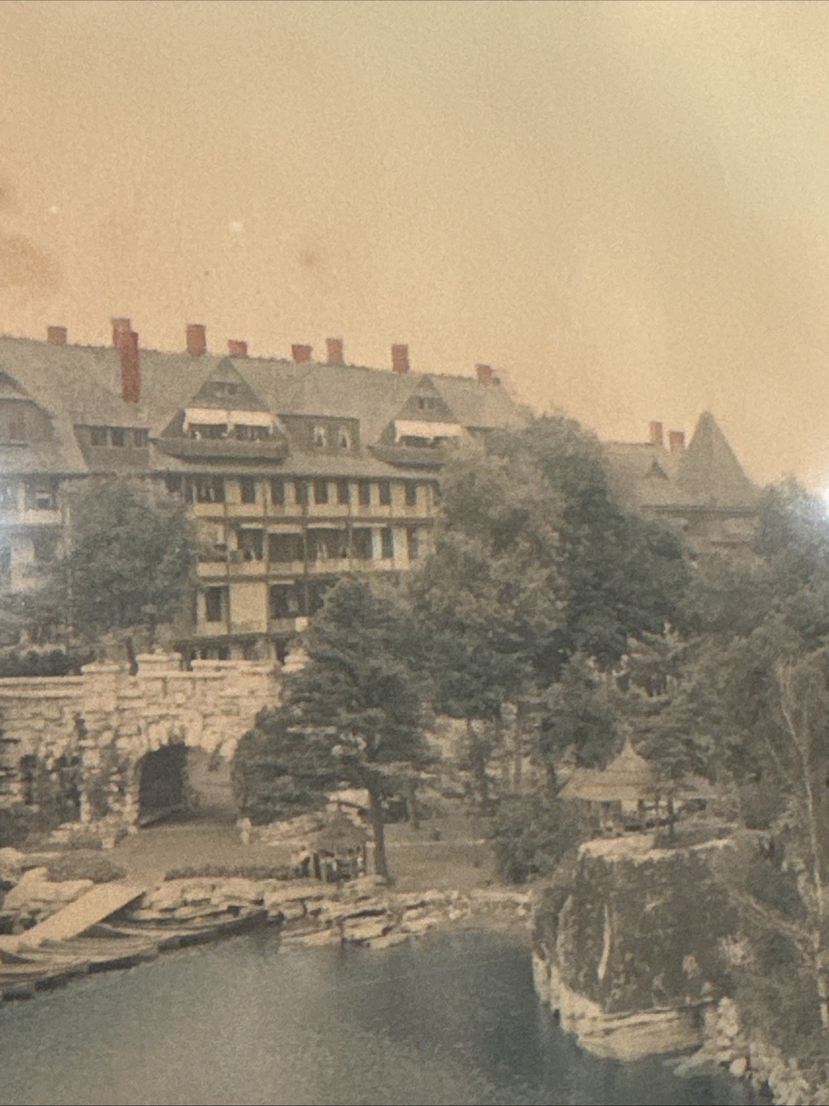 RARE & LARGE Wallace Nutting Hand Colored Photo “A Bit Of Mohonk Road ...