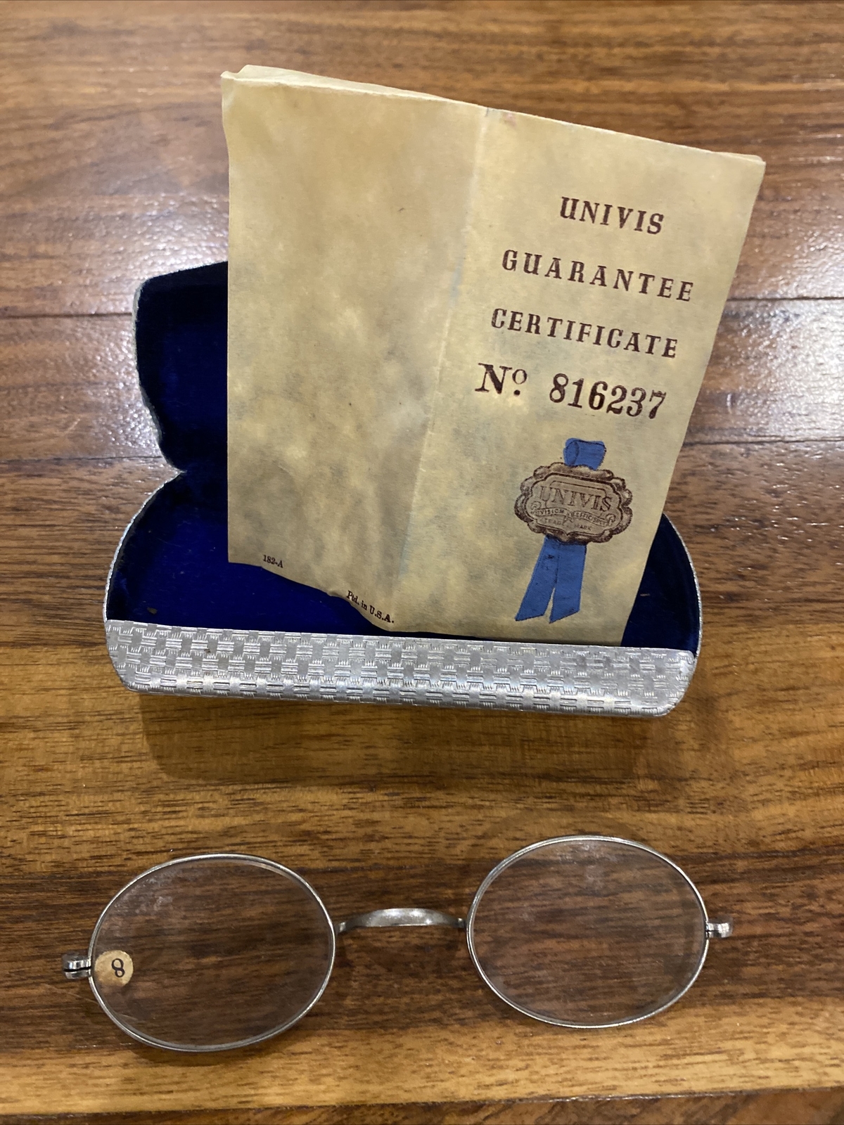 Vintage 1944 Univis Eye Glasses with Guarantee Paperw… - Gem