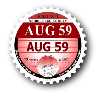 Funny Novelty Retro Year Dated 1959 TAX DISC Motif External vinyl car ...