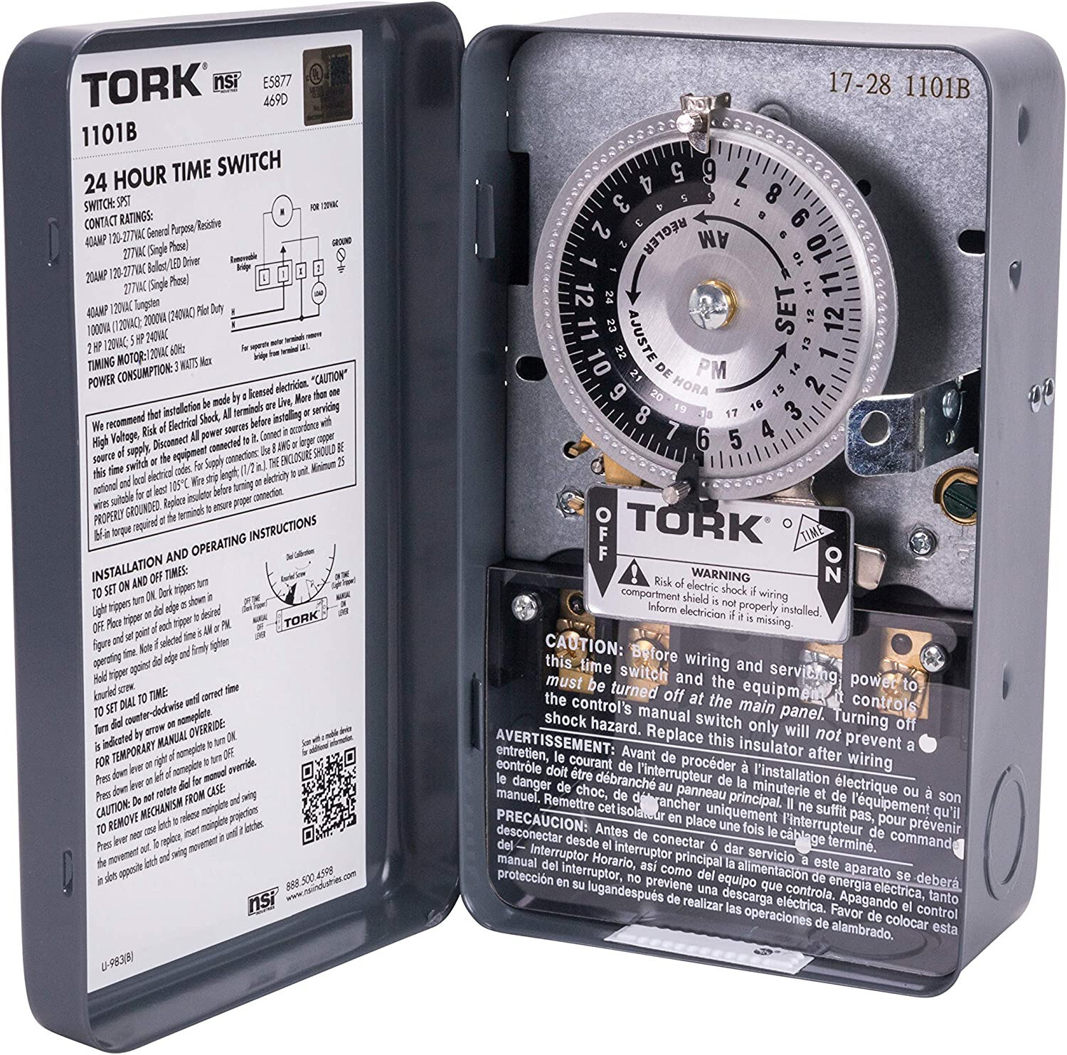 TORK 1101B 40 Amp 1-Channel 24-Hours Indoor Mechanical Time Switch | eBay