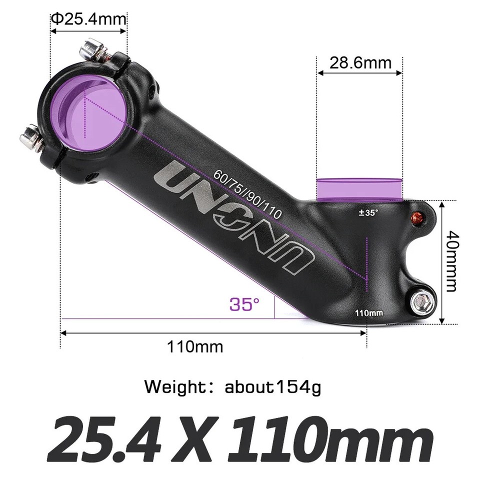 Riser Aluminum Alloy Bicycle Handlebar Stems MTB Stem 35 Degree Bike ...