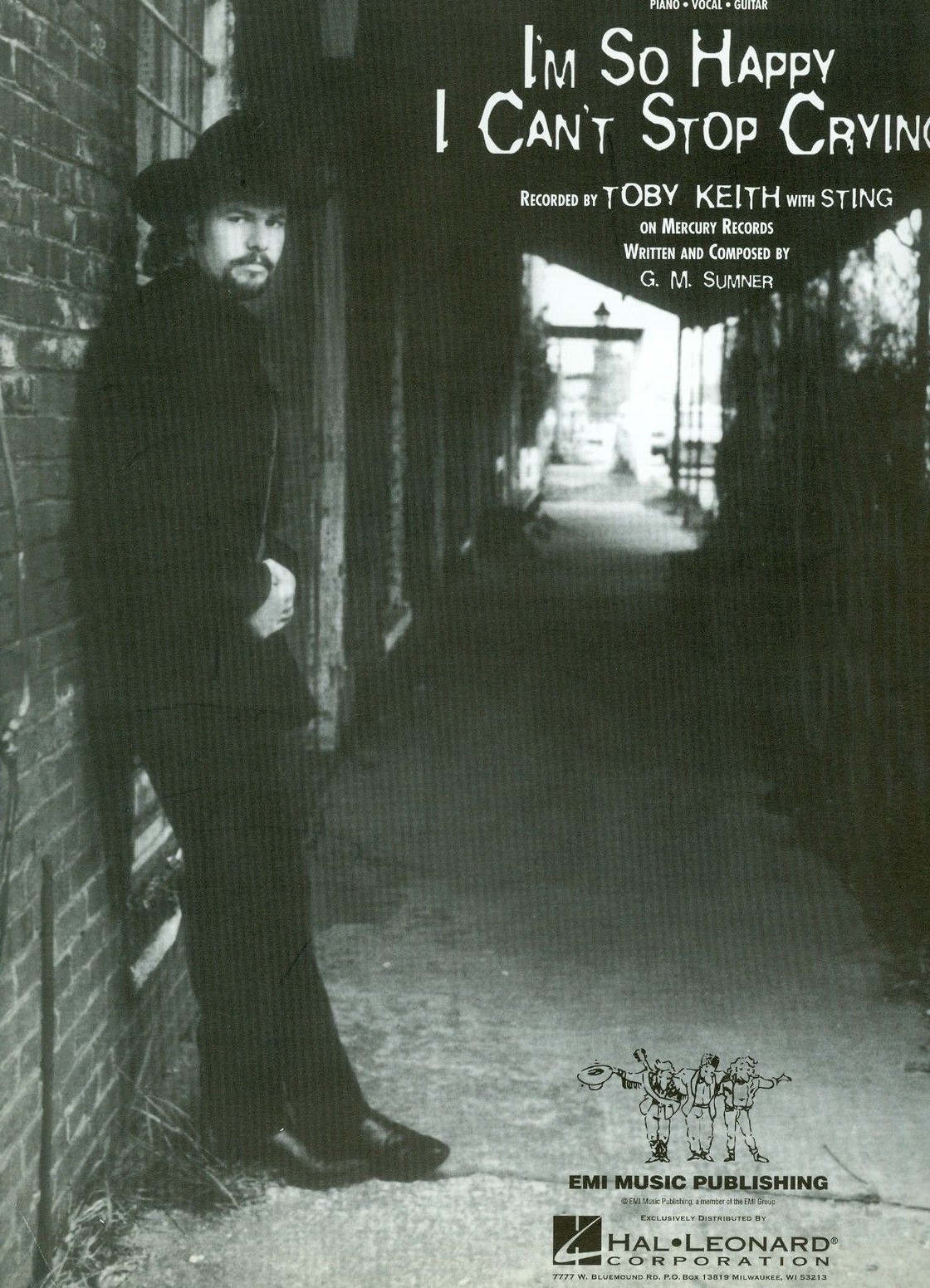 TOBY KEITH/STING-I'M SO HAPPY I CAN'T STOP CRYING-SHEET MUSIC-PIANO/V ...