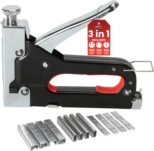 Staple Gun Heavy Duty Tacker Upholstery Nail Gun Fabric Wood Craft ...