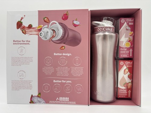 Cirkul Rose Gold Stainless Steel Bottle, Lid & 2 Flavor Cartridges NEW IN BOX 850047203212| eBay