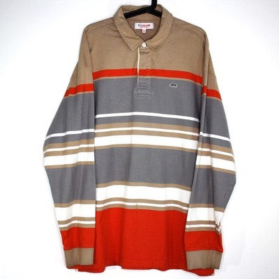 Ecko Unltd. Mens 2XL Striped Y2K Style Long Sleeve Rugby Polo Shirt ...