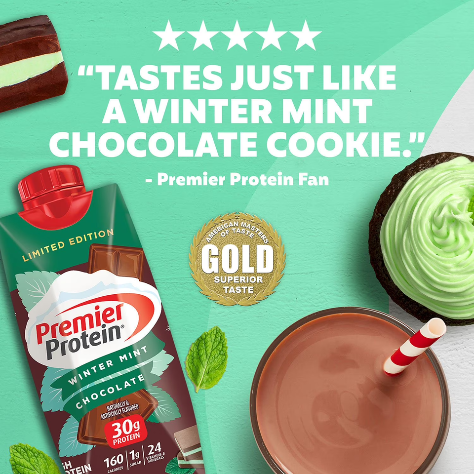 Premier Protein 30g High Protein Shake, Winter Mint Chocolate 11 fl. oz ...