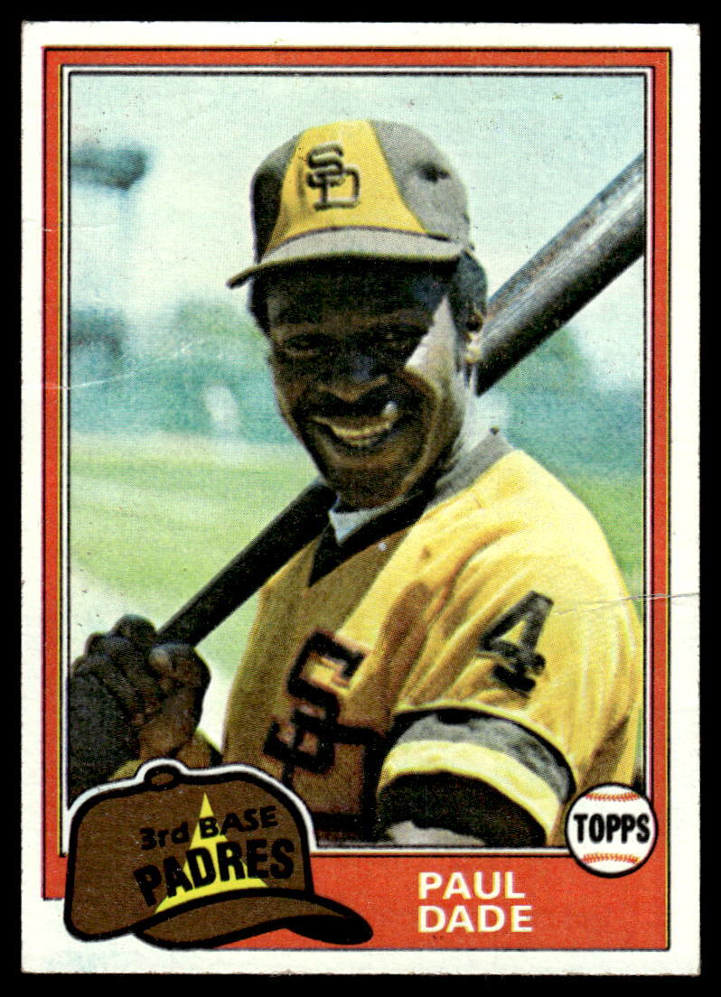 1981 Topps Paul Dade #496 San Diego Padres Baseball Card | eBay
