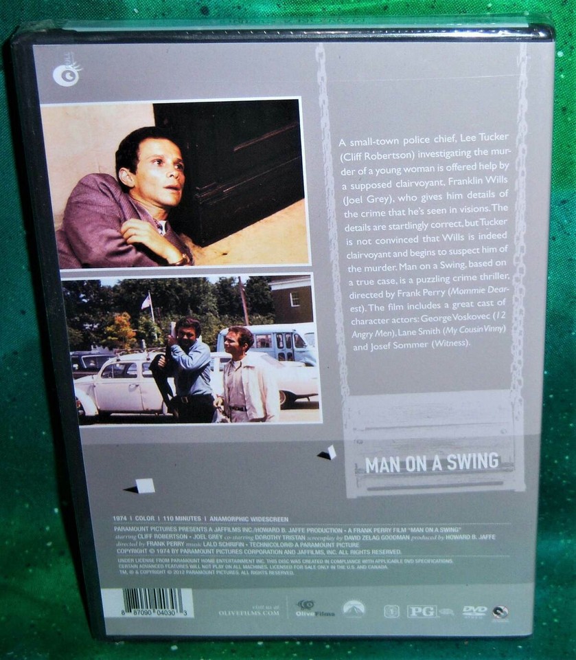 NEW RARE OOP OLIVE FILMS CLIFF ROBERTSON JOEL GREY MAN ON A SWING DVD ...