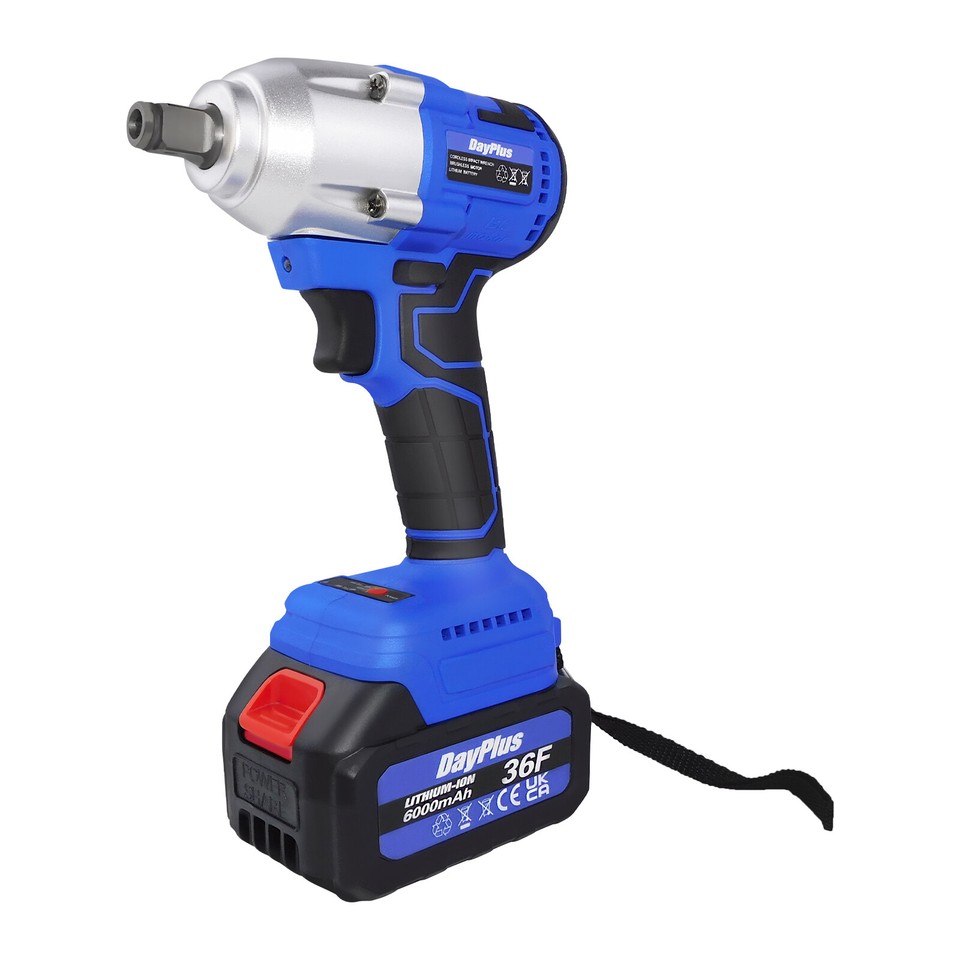 Electric Impact Wrench 1/2" Drive Brushless Cordless Rattle Gun & Li ...