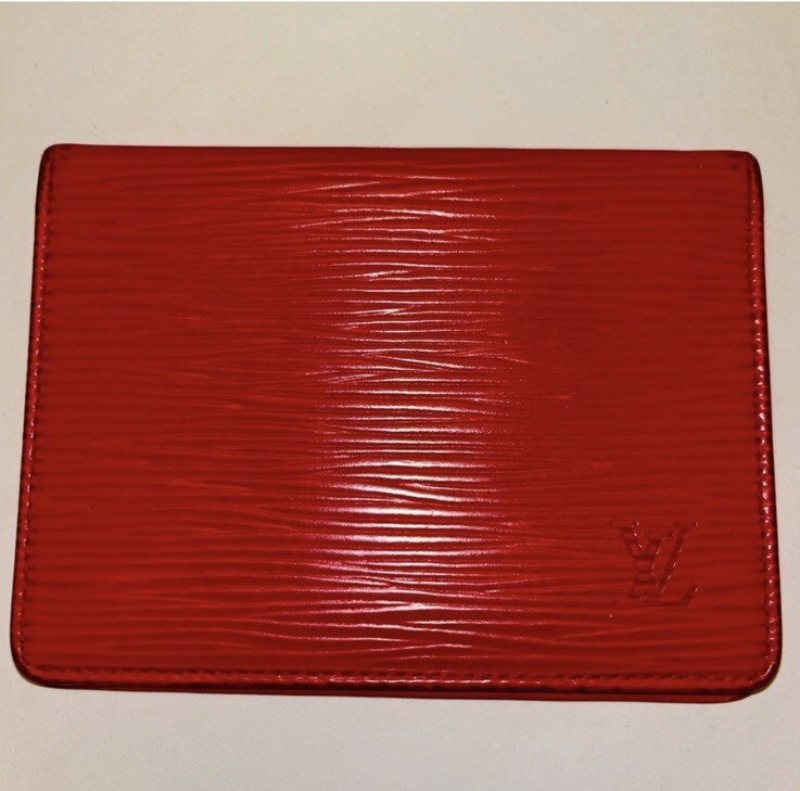 Authentic Louis Vuitton Red Epi Leather Card/ID Holder - Gem