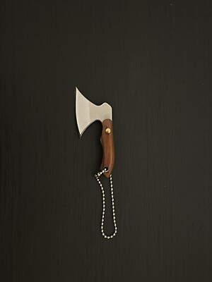 Mini Wood Sharp 440 Stainless Knife Hatchet Axe Keychain Ball Chain And ...