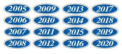 EZ-Line Car Dealer Oval Model Year Stickers Large Windshield Stickers ...