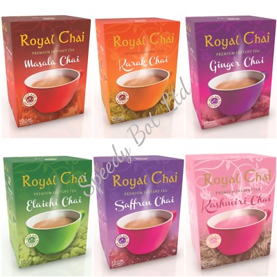 ROYAL CHAI INSTANT TEA Elaichi Pink (Kashmiri) Masala Ginger Karak ...