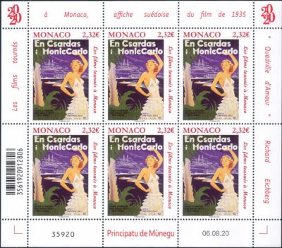 Monaco 2020 "Films Made In Monaco"/Cinema/Movies/Posters/Art/Dance 6v ...