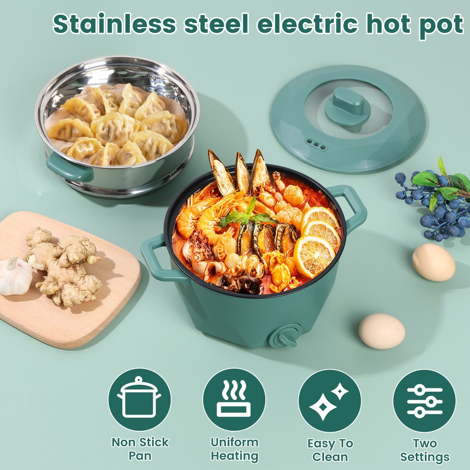 Electric Hot Pot Non-Stick Frying Pan Mini Multi-Function Cooker-~ | eBay