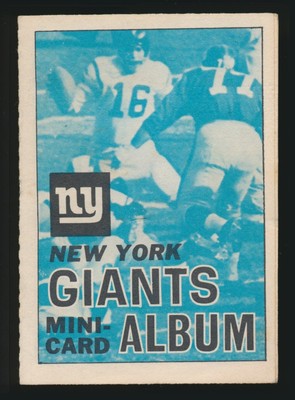 1969 Topps Football New York Giants Mini-Card Album (Exmt) c05002 | eBay