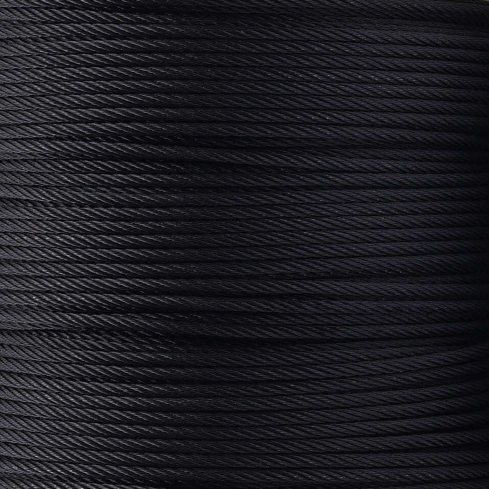Black Cable Railing Wire Rope Cable Strand Kit 1/8 Inch T316 Stainless ...