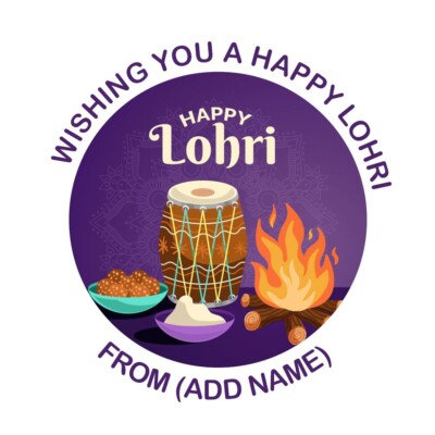 24 x Personalised Happy Lohri Stickers, sweet cones, party 45mm | eBay
