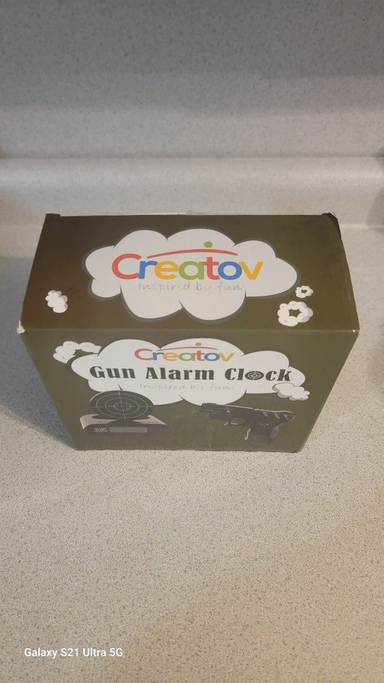Creatov Gun Alarm Clock, Shoot-to-Stop Target In The Original Box | eBay