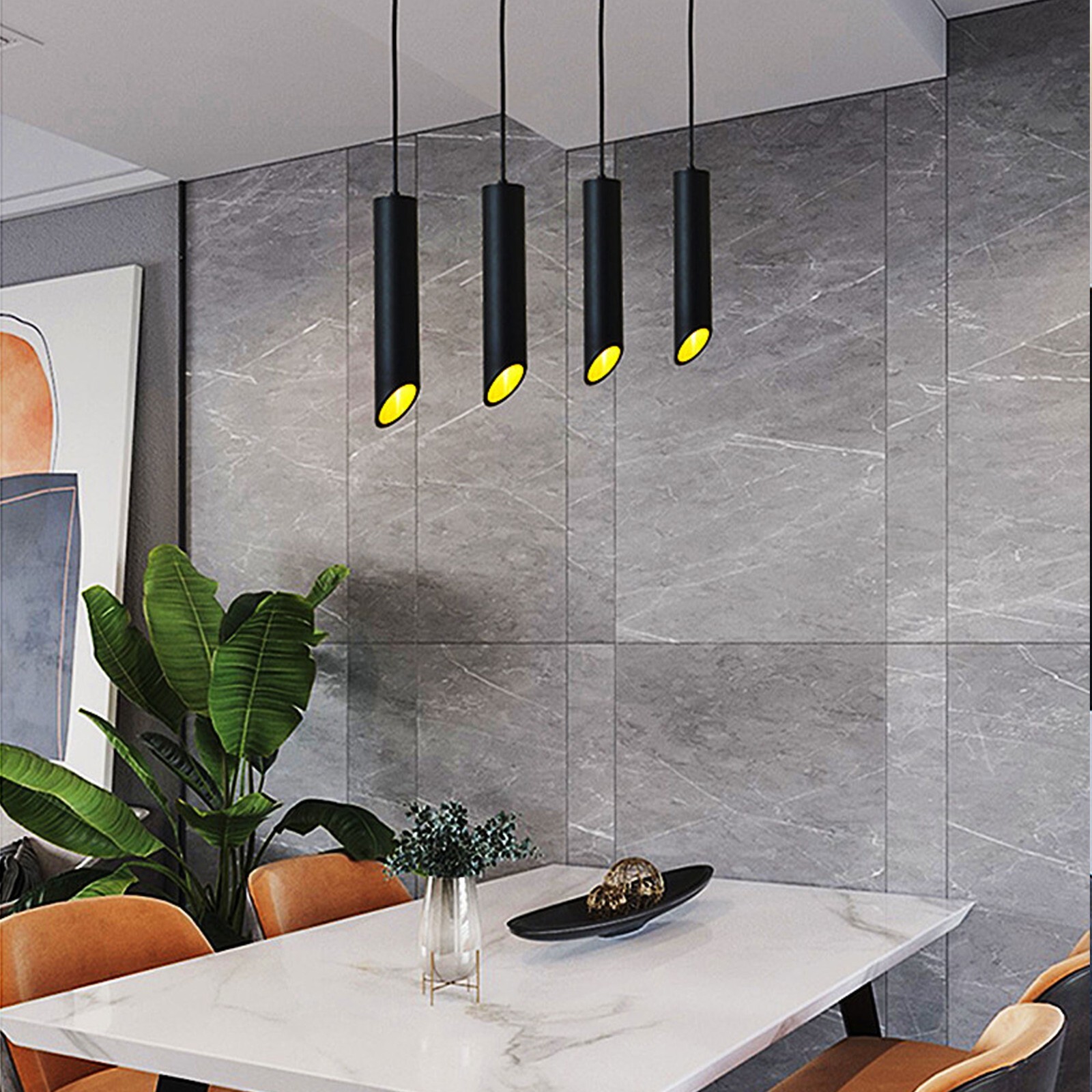 LED Ceiling Pendant Light Long Tube Modern Cylinder Pipe Contemporary ...