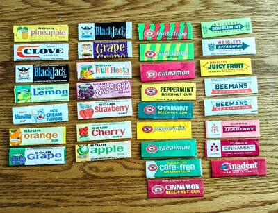 31 Vintage gum wrappers - Adams, Beech Nut, Wrigley’s, Clark’s and ...
