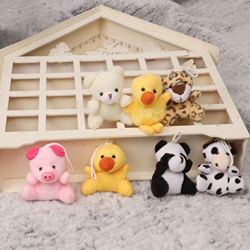 26 Pack Mini Animal Plush Toy Set, Cute Small Stuffed Animal Keychain ...