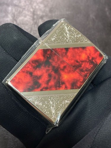 Zippo Lighter 09 Arabesque Red Marble Double-Sided Design Made In 2024 ...