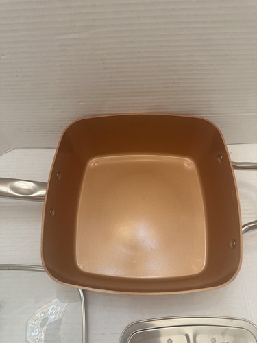 Copper Chef 9.5” Square 4" Deep Non Stick Pan Fryer With Lid | eBay